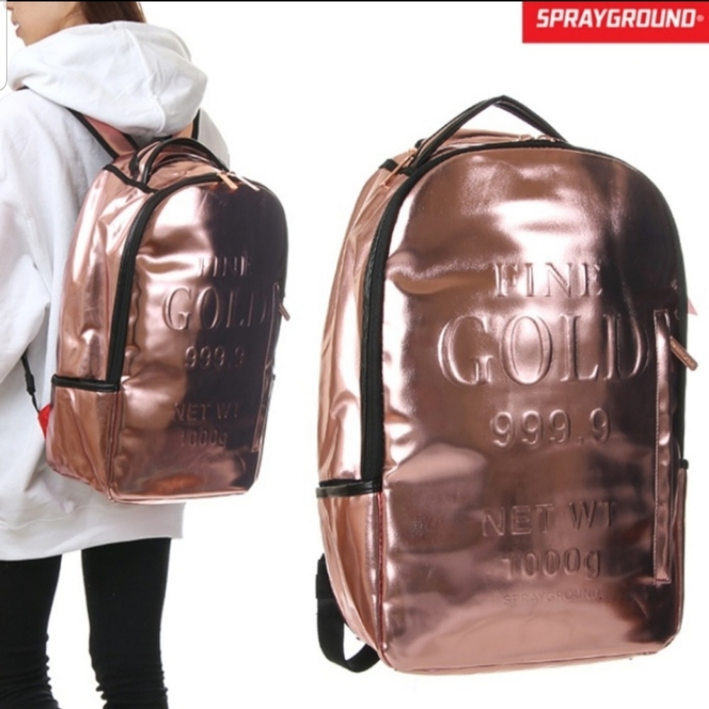 Sprayground Rose Gold Metallic Backpack - Gem